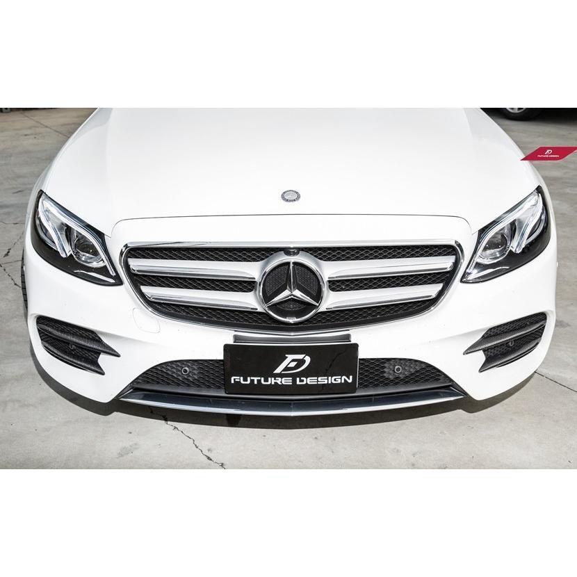BENZ ベンツ Eクラス W213 AMGバンパー用フロント カナード スプリッター 4点 E200 E250 E300 E400 E43 本物DryCarbon ドライカーボン ...
