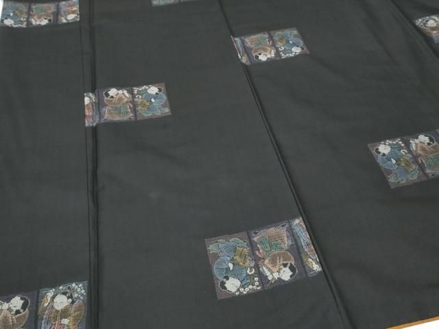 平和屋着物○本場大島紬 9マルキ 童子 正絹 逸品 CAAX3078th 平和屋着物○