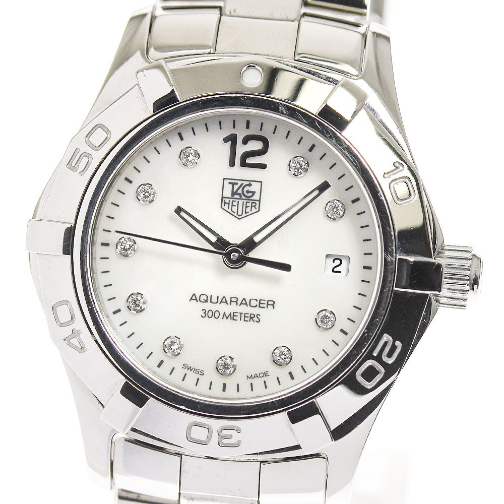 タグホイヤー TAG HEUER WAF1415 アクアレーサー 10Pダイヤ デイト クォーツ レディース良品_701023 - 中古 ...