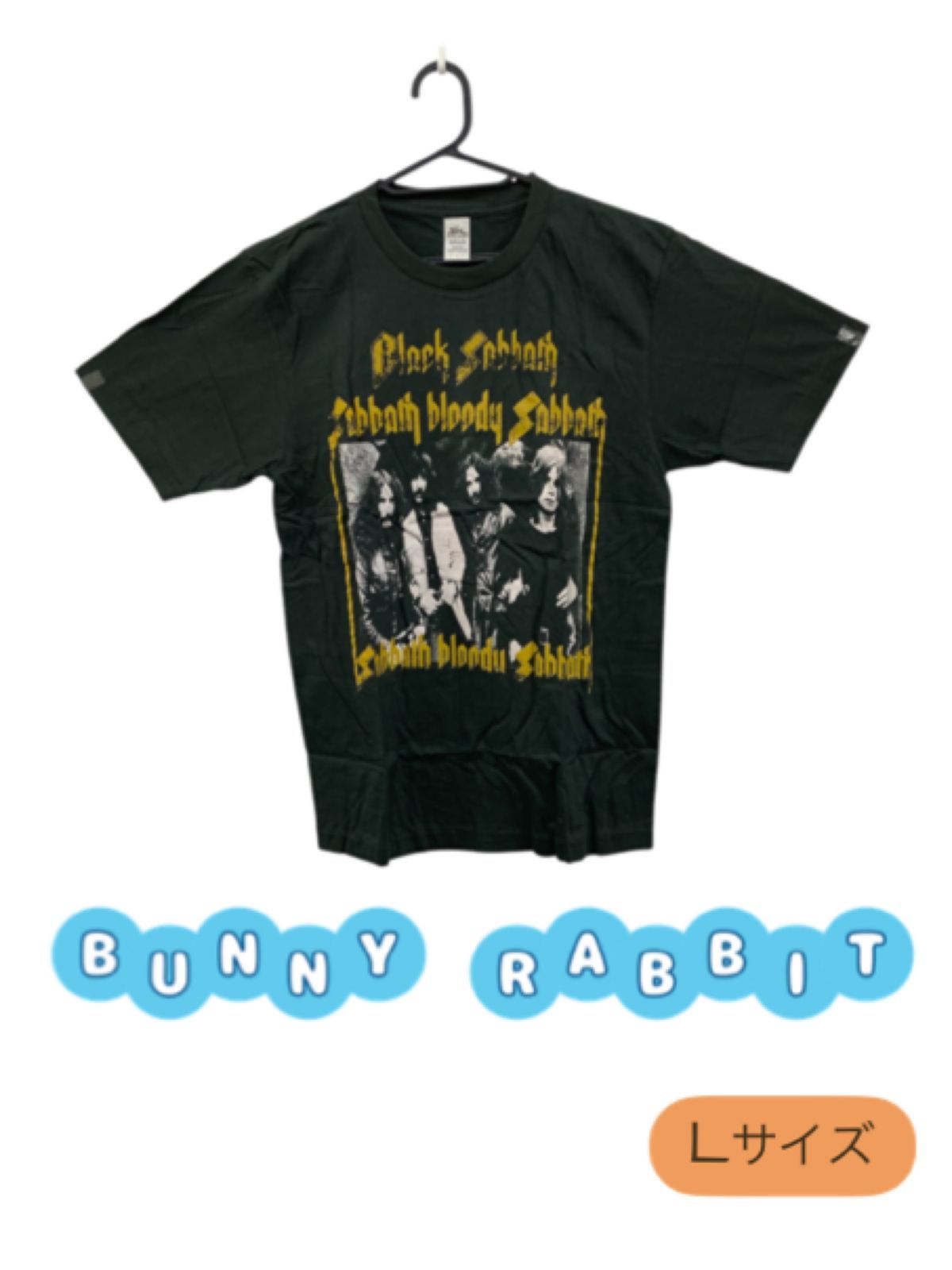 デザインTシャツ BUNNY RABBIT BLACK SABBATH ブラック・サバス ビンテージ風 UK ヘヴィ・メタル ロック バンド ...