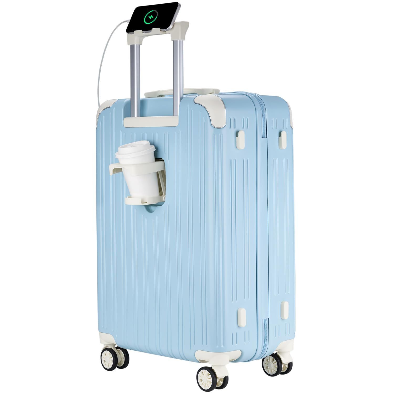 新品 [GURAMU] スーツケース キャリーケース キャリーバッグ 機内持ち込み S Mサイズ USBポート付き カップホルダー付き 隠し ...