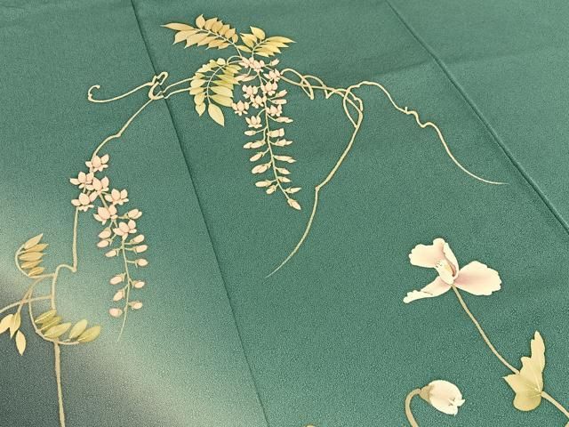 平和屋着物○訪問着 流水籬草花文 暈し染め 金彩 三越扱い