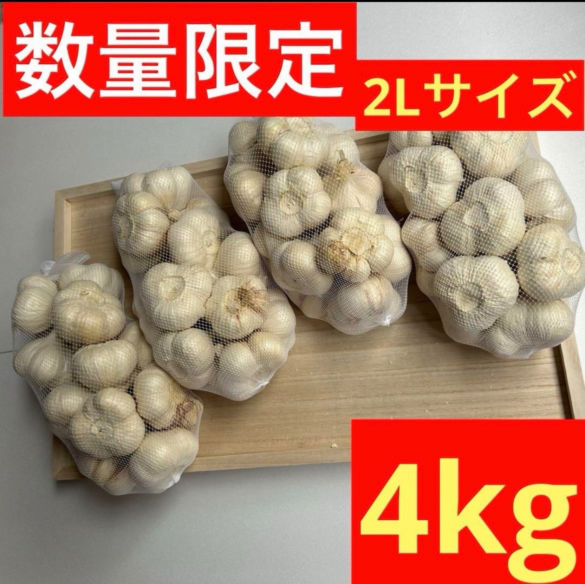 【期間限定】新物 青森県産にんにく 4kg 2L 福地ホワイト六片 加工 種 激安 - メルカリ