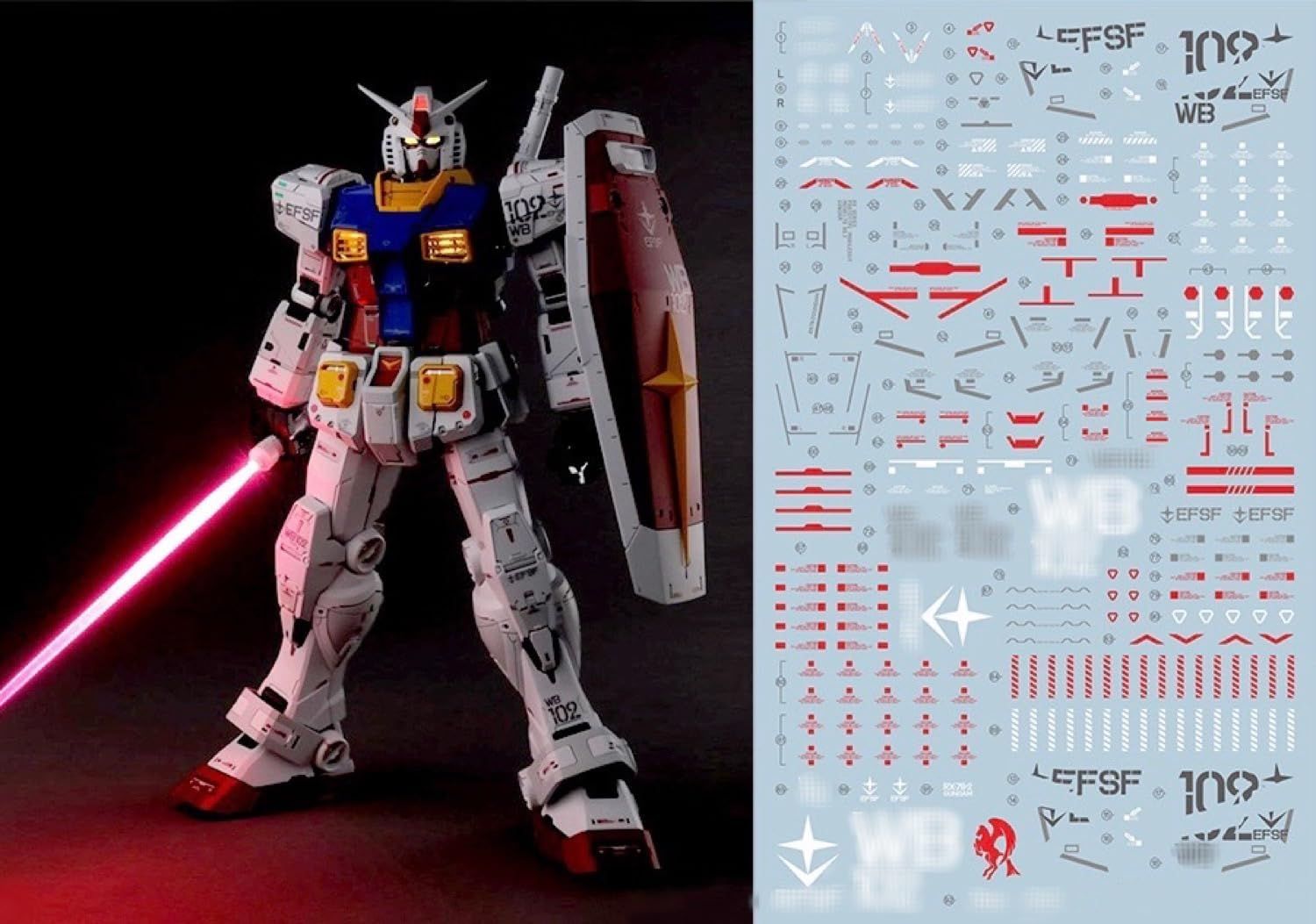 特価商品蛍光 HG RG MG PG RE HiRM ロボット MS ディテールアップ用水転写式デカール PG UNLEASHED 1/60 機動戦士ガンダム RX-78-2 ガンダム用 - メルカリ
