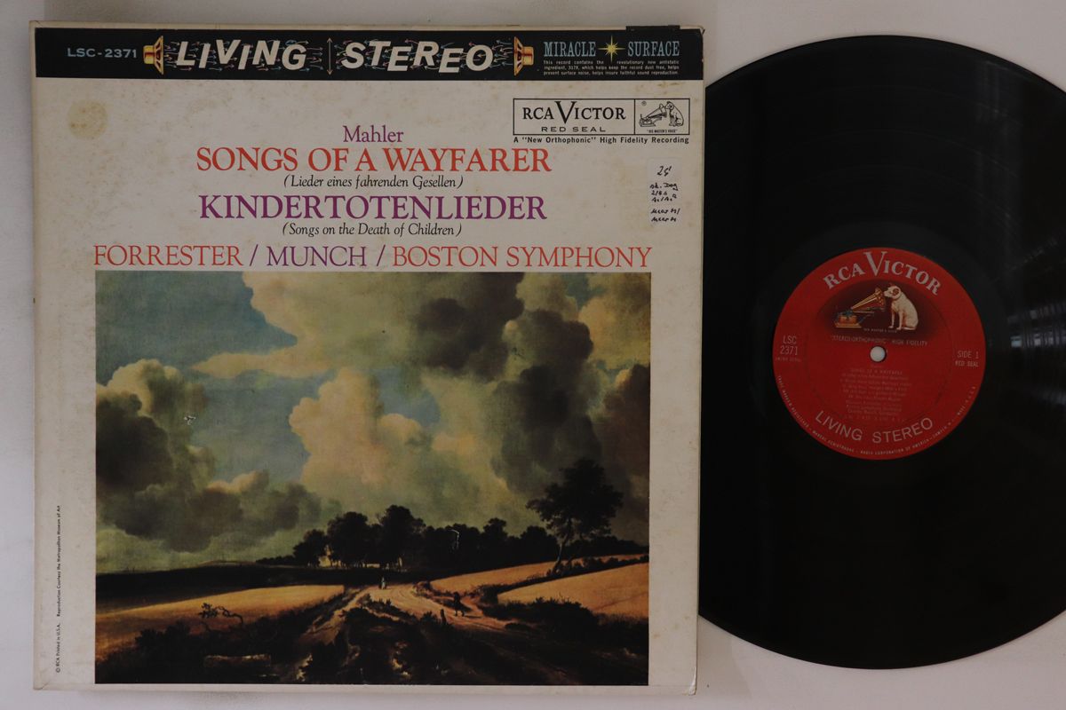 米LP シャルル・ミュンシュ, ボストン Mahler Songs Of A Wayfarer / Kindertotenlieder LSC2371 RCA VICTOR RED SEAL ...