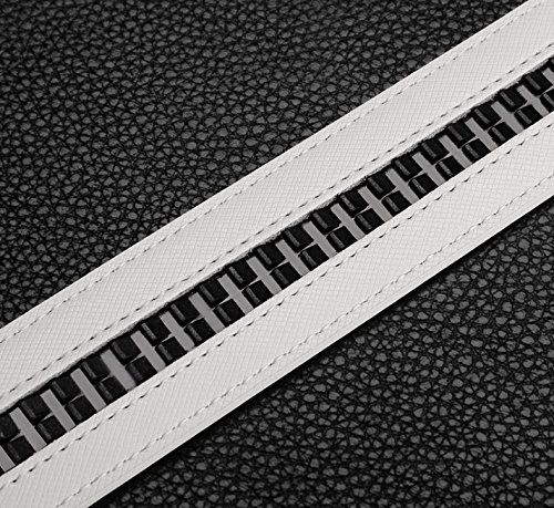 【迅速発送】FleurUneffe メンズ レディース ベルト ゴルフ ベルト おしゃれ 白帯 白ベルト 120cm帯 帯カット可能 サイズ調整自由 穴無し オートロック PUレザー 革 ...