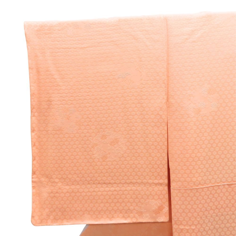 中古】 色無地 しつけ糸あり 正絹(金銀糸除く) ピンク 地紋 フォーマル