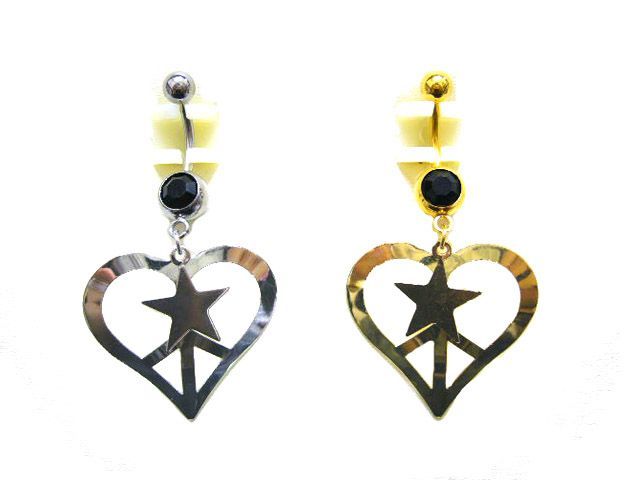 14GハートPEACE＆星 ボディピアス ヘソピアス へそピアス ヘソピ - メルカリ