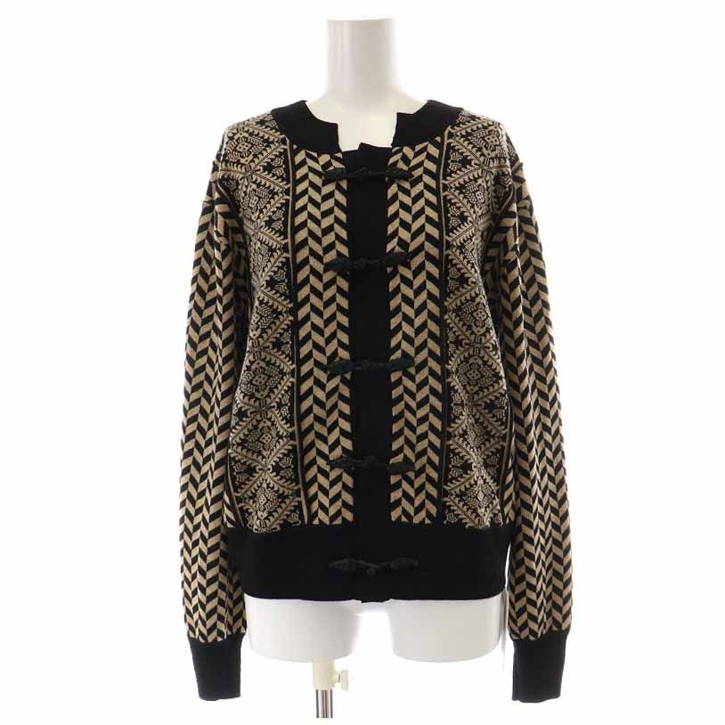 【7/12まで限定販売】アメリヴィンテージ Ameri VINTAGE UNDRESSED 21AW HERRINGBONE JACQUARD KNIT CARDIGAN ニットカーディガン ...
