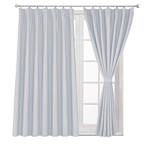 100CMx178CM_ホワイト WONTEX 2級遮光カーテン セット ドレープカーテン UVカット 幅100×丈178cm ホワイト 断熱 遮熱 防音 節電対策 昼夜目隠し リビングルーム ...