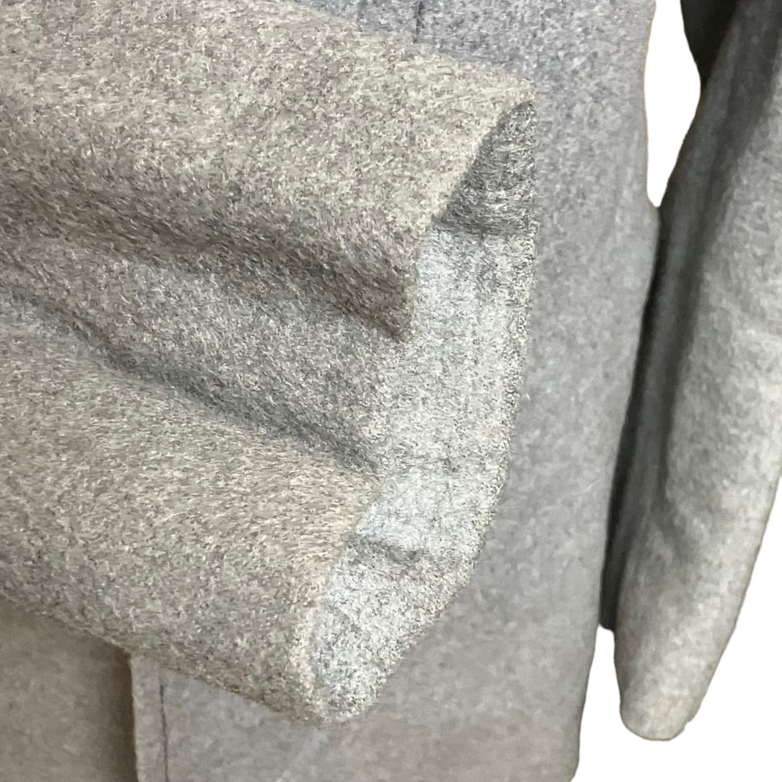 LANVIN チェスターコート グレー ネーム ウール ラム H48-25 LANVIN チェスターコート グレー ネーム ウール ラム H48-25