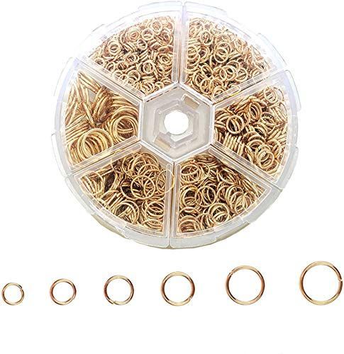 丸カン アクセサリー パーツ 約1390個 6種類シングルサークル4mm / 5mm / 6mm / 7mm / 8mm / 10mm DIY用手芸 クラフト ゴールド - メルカリ