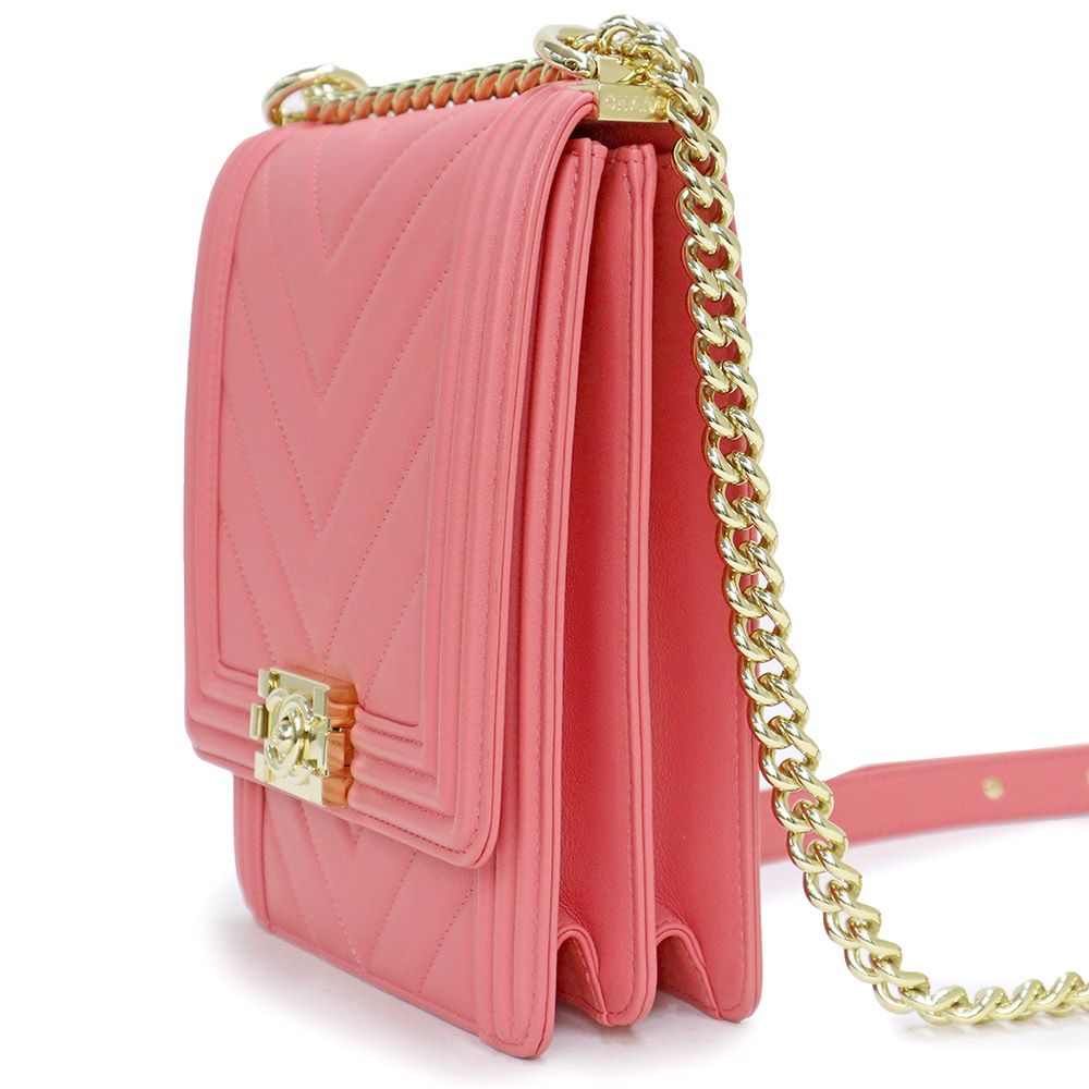 シャネル ボーイシャネル シェブロン Vステッチ 2Way チェーン