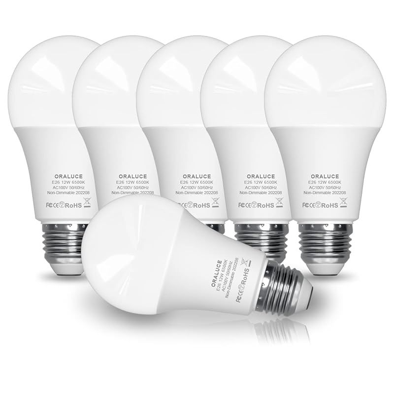 ORALUCE LED電球 E26口金 12W 1200lm 100W形相当 高輝度 昼光色 6500K 広配光タイプ 高演色 省エネ 密閉形器具対応 調光不可 6個入 - メルカリ