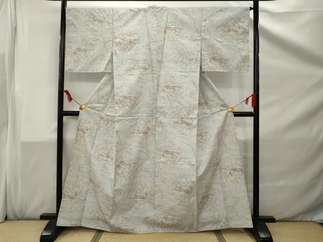 平和屋着物●上質な色無地　草花地紋　枯色　正絹　逸品　AABB7950ck 平和屋着物○上質な色無地 草花地紋 枯色 正絹 逸品 AABB7950ck 平和屋