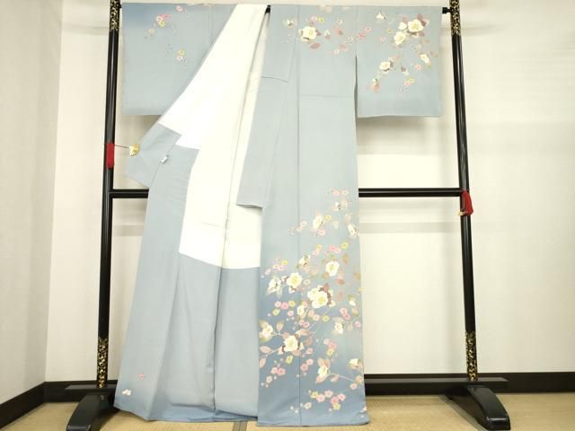 平和屋着物○本加賀友禅作家 藤村建雄 訪問着 山茶花に桜 暈