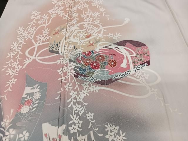 平和屋着物□訪問着 文箱花文 暈し染め 金銀彩 正絹