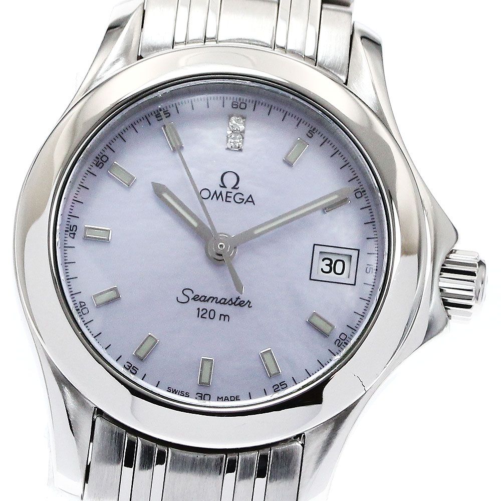 オメガ OMEGA 2581.64 シーマスター120M 2Pダイヤ クォーツ レディース_872823 - メルカリ