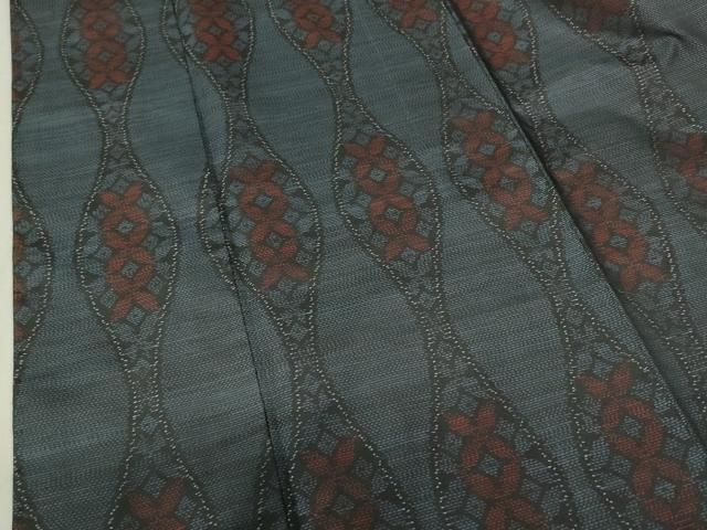 平和屋着物○上質な紬 草花文 ロング丈 正絹 逸品 DAAV4955ud