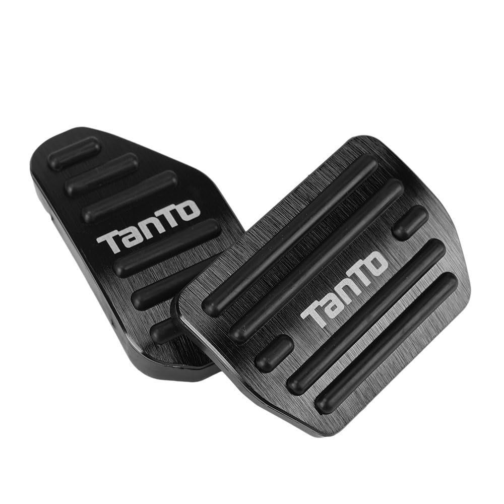 ブレーキ アクセル カバー ペダル 工具不要 アルミ 滑り止め付 LA660S系(2019年7月～) 被せる LA650S系 ゴム TANTO カスタムドレスアップ タント パーツ（ブラック ...