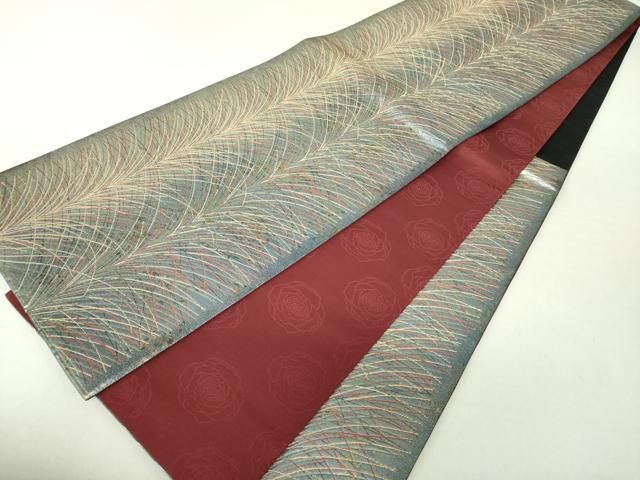 50％OFF SALE 袋帯 正絹 染色作家 草野一騎作 格子花模様 美品