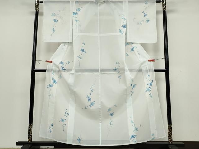 平和屋着物○小紋 花織 変わり格子 洗える着物 DAAQ3094ps