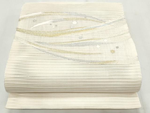 平和屋着物○八寸名古屋帯 組織 霞間道 金糸 正絹 逸品 DAAT7941ob