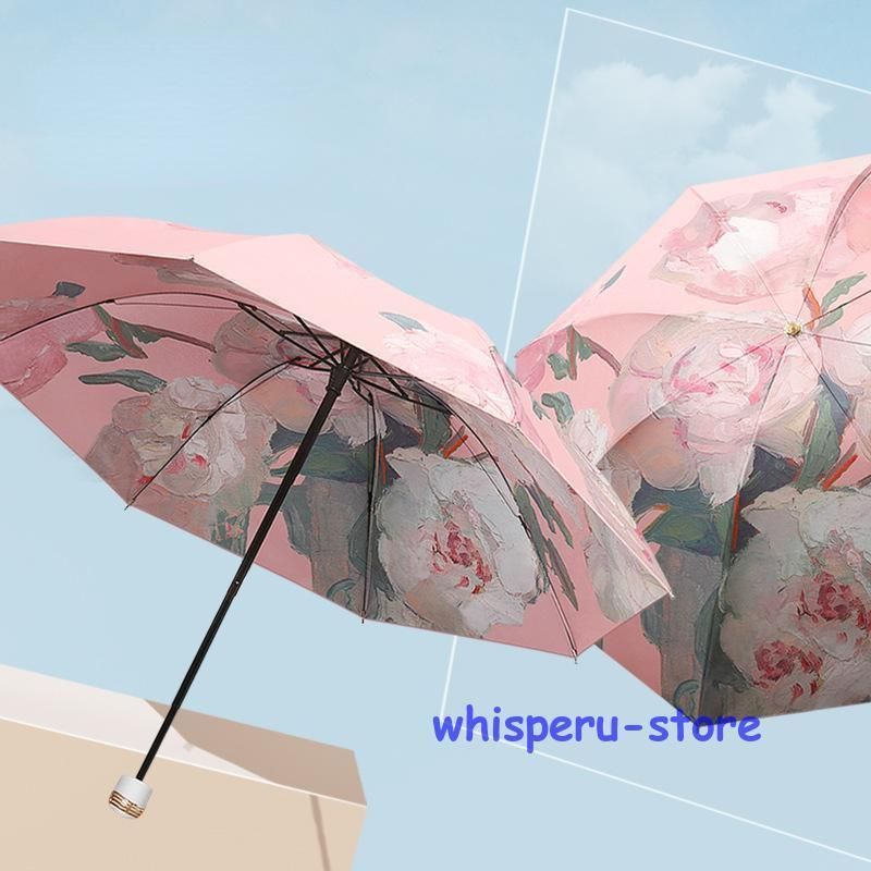傘 3段折りたたみ日傘 日傘 レディース 傘袋付 軽量 uvカット 遮光率100% 逆折り コンパクト 3つ折り 花柄 耐風骨 母の日 おしゃれ 8本骨 98cm - メルカリ