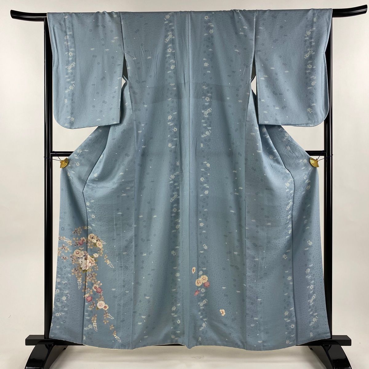 付下げ 身丈161cm 裄丈67.5cm L 袷 寺島しのぶ やまと 落款 草花 うさぎ 水色 正絹 秀品 【中古】 - メルカリ