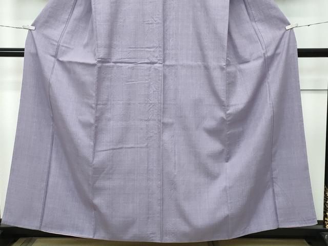 平和屋本店□極上 本場結城紬 重要無形文化財 色無地 源氏鼠色 井上
