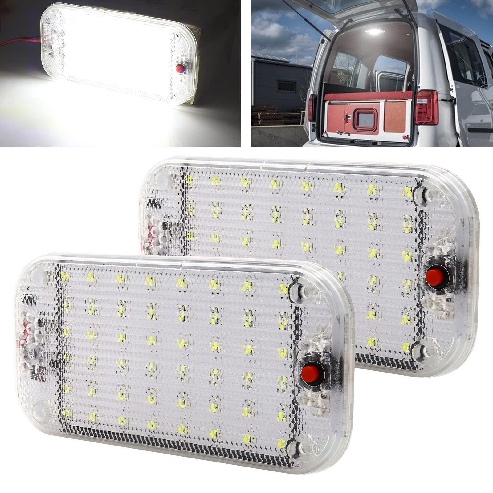 新品 キャンピングカー カー トラック バン 車内照明 トレーラー ホワイト 48LED高輝度 キャンパー 車内灯 車 ハッチバック led ...