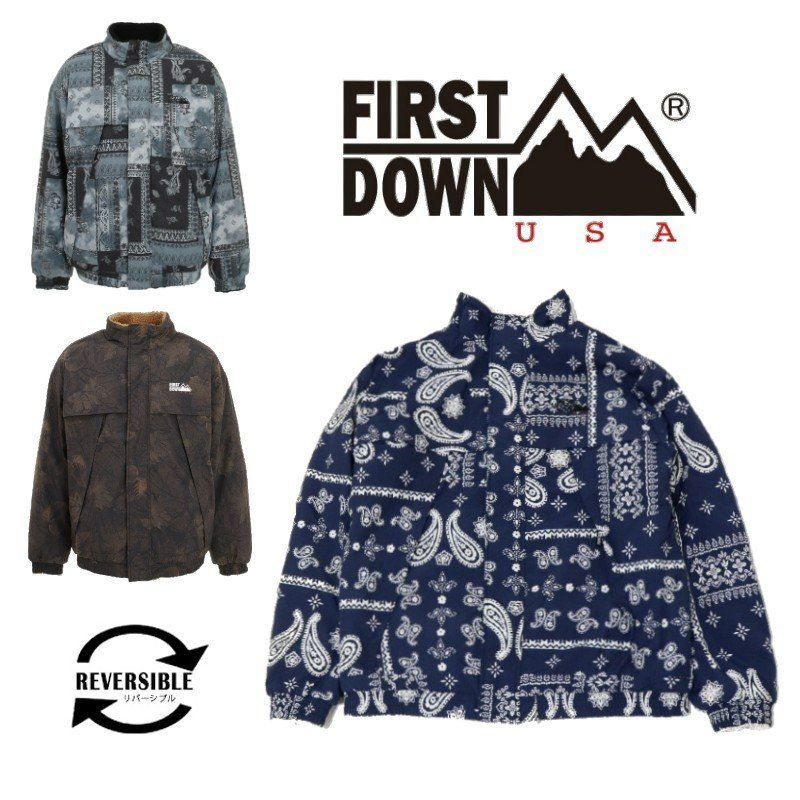 FIRST DOWN ファーストダウン リバーシブル ボアジャケット - ピーコック - メルカリ