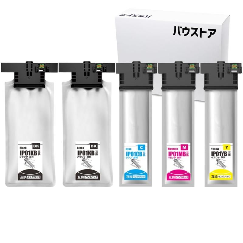 IP01 IP01KB IP01CB IP01MB IP01YB 大容量タイプ（標準タイプと比べブラックは約3倍 他3色は1.5倍の容量） 5個 互換インクパック 【バウストア】（EPSON ...