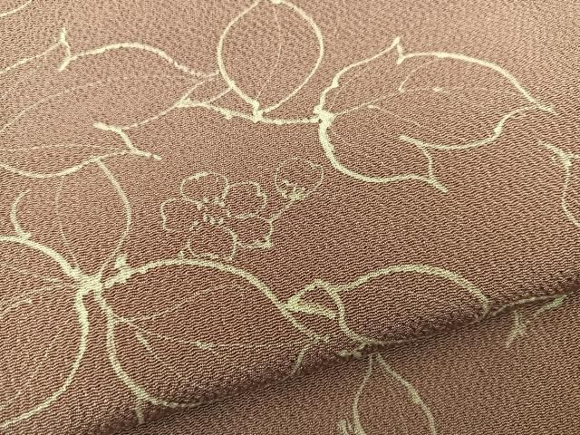 平和屋着物□上質な小紋 切嵌七宝花文 黒地 鬼しぼ縮緬