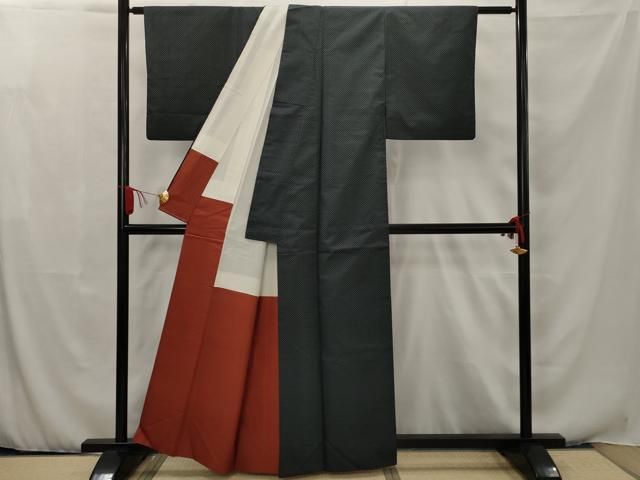 平和屋着物□上質な紬 十字絣 正絹 逸品 AAAT6238dt