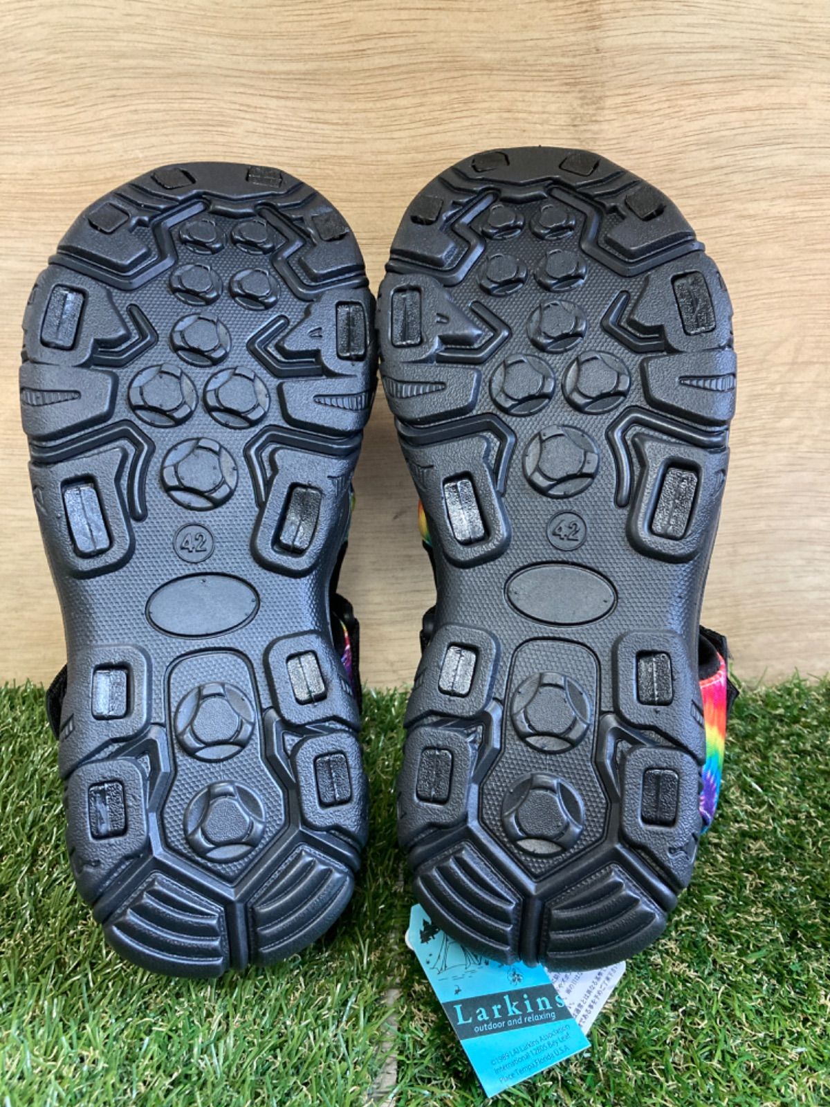 ラーキンス スポーツサンダル LARKINS L-6514 レインボー 25〜27cm メンズ マジック サンダル アウトドア 軽量 つま先隠れる 虹色 25cm 25.5cm 26cm 26 ...