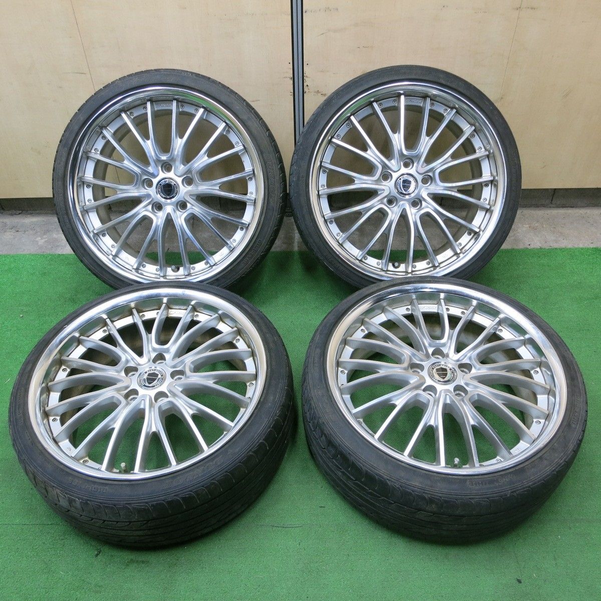 *送料無料* バリ溝！9.5分★WORK SCHWERT SW5 225/35R19 ダンロップ LE MANS LM704 ワーク シュ ...