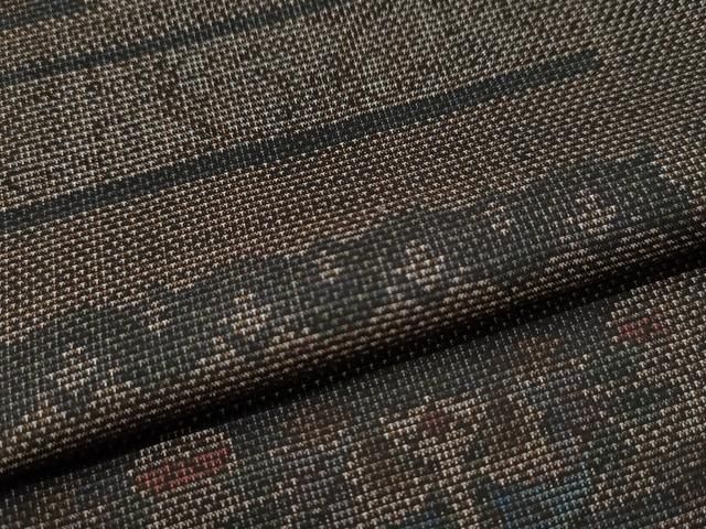 平和屋着物○本場大島紬 9マルキ 吉祥花文 正絹 逸品 CAAU1940yc 平和屋