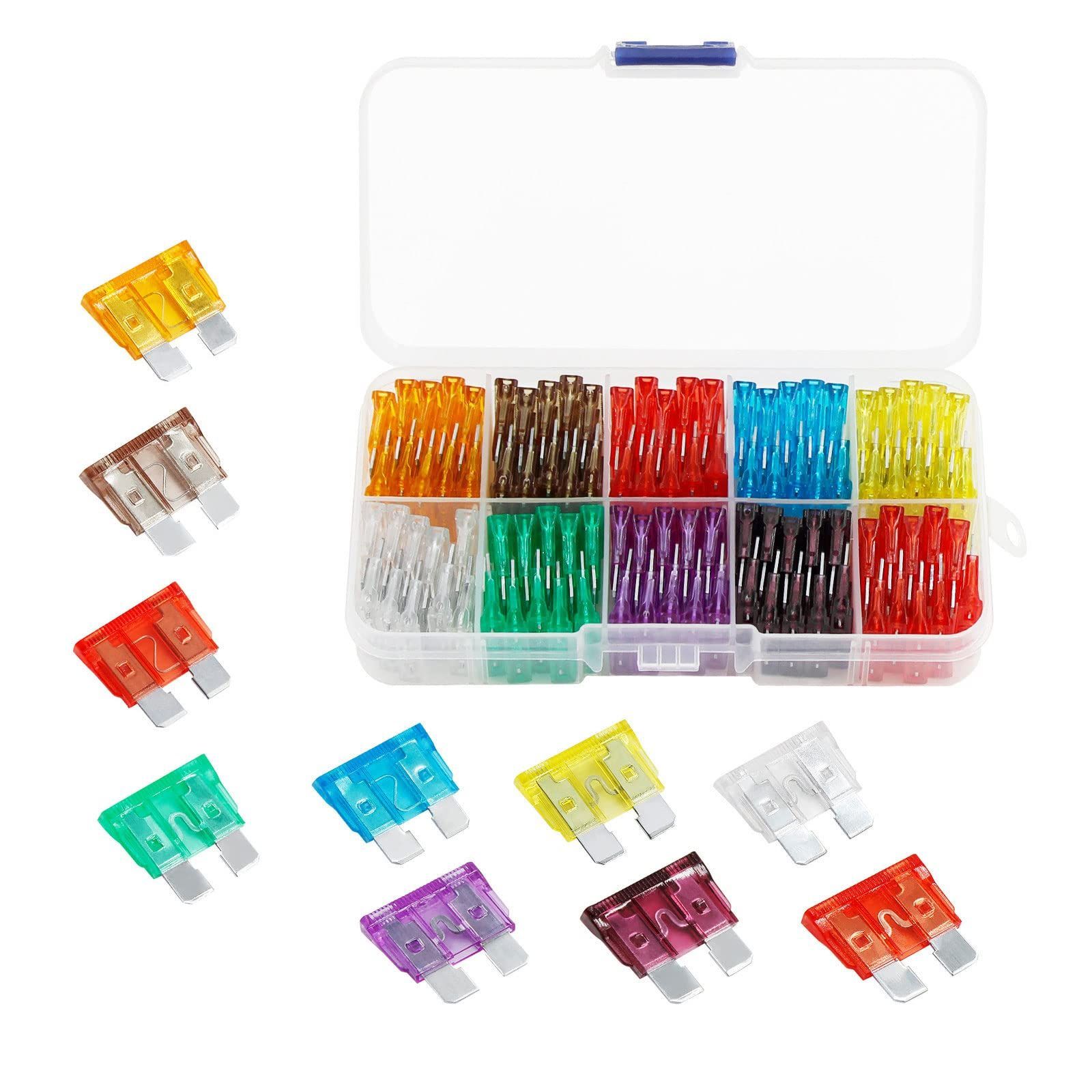 【人気商品】BamBino 平型ヒューズ セット 100個入り 5A 7.5A 10A 15A 20A 25A 30A 35A 40A 50A 各10個 電装品保護に フューズ交換 - フォー ...