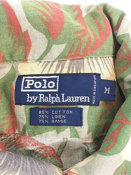 古着 Polo Ralph Lauren ボタニカル フラワー アート コットン リネン