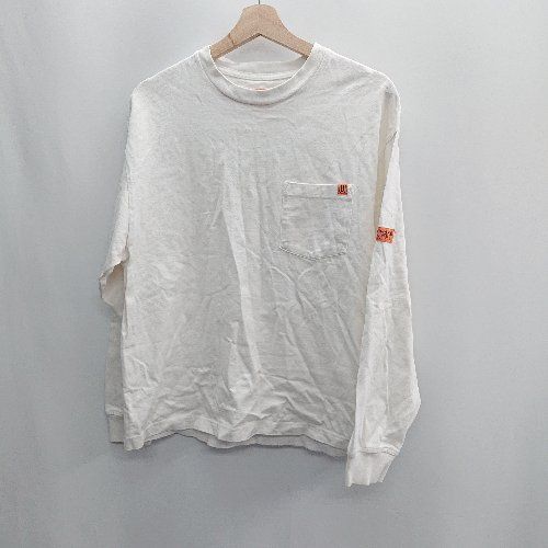 UNIVERSALoverall ユニバーサルオーバーオール コットン100％ 長袖 Tシャツ サイズM ホワイト レディース E 【1408060020836】 - メルカリ