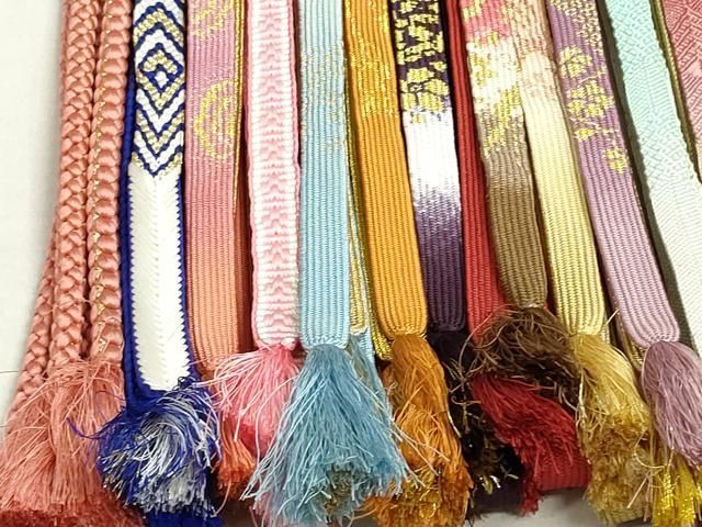 平和屋着物○和装小物 帯締め10本 観世組 手組紐 くみひも 金
