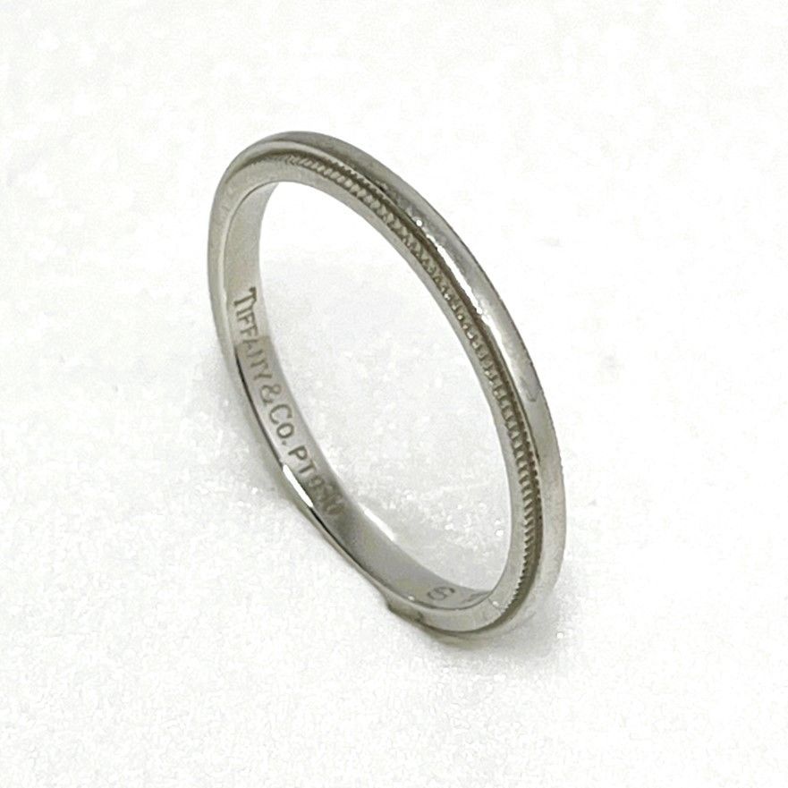 Tiffany&Co. ティファニー ミルグレイン バンド リング PT950 14号 ブランドジュエリー アクセサリー 指輪 PT プラチナ コンビ 2mm トゥギャザー レディース ...