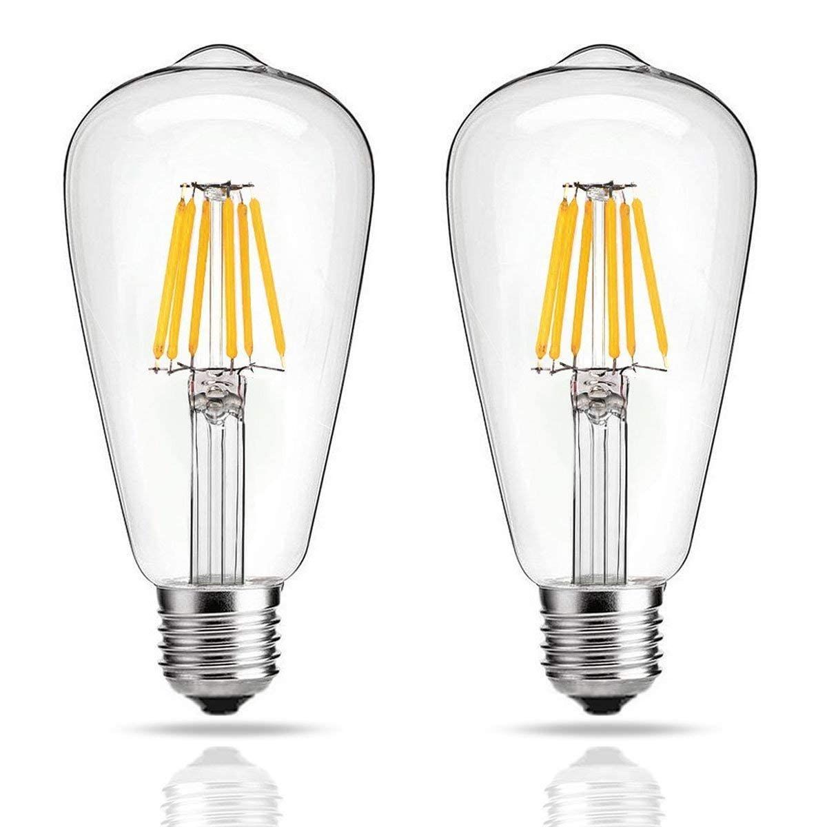 GOENDR LEDエジソン電球 ST64(6W) 60W形相当 E26口金 電球色 3000K 調光器対応 フィラメント LEDクリア電球 おしゃれ アンティーク風 間接照明 雰囲気装飾電球 ...