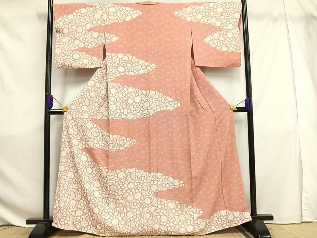 平和屋着物□上質な小紋 霞草花文 暈し染め やまと誂製