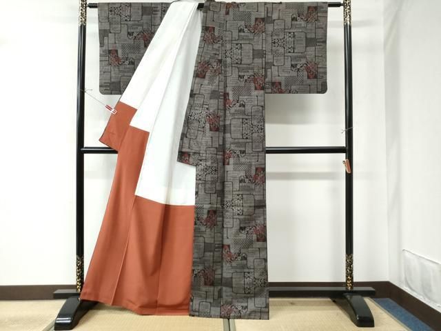 平和屋着物○本場大島紬 9マルキ 横段霞文 正絹 逸品 CAAW3985vf