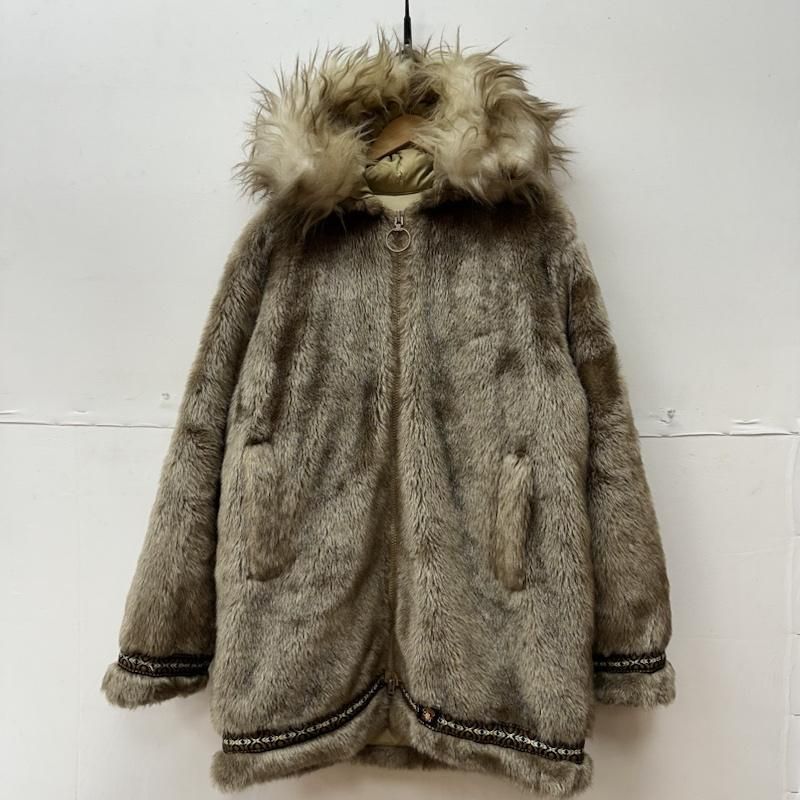 USED 古着 コート 毛皮、ファー USA製 Hansa-Branta by STEARNS チロリアンテープ エスキモー フェイクファー ...