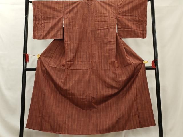 平和屋着物▽上質な紬 単衣 80亀甲 舞花文 正絹 逸品 AAAZ9167fy