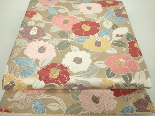 平和屋着物○六通柄袋帯 唐織 枝椿 金糸 正絹 逸品 DAAY1265ps - メルカリ