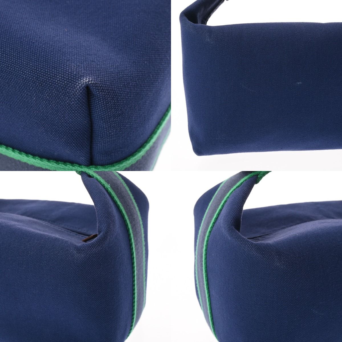 エルメス ブリッドアブラック GM ブルーマリン レディース コットン100